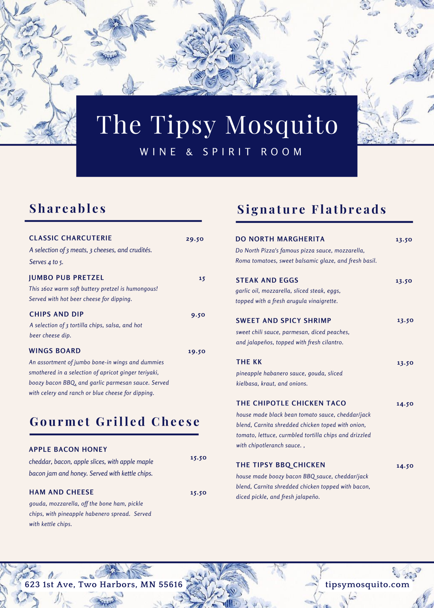 Menu | www.thetipsymosquito.com