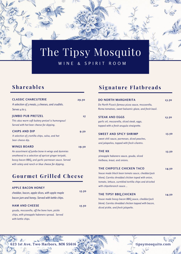 Menu | www.thetipsymosquito.com